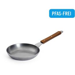 Woll Bratpfanne &raquo; Carbon Steel Flachpfanne&laquo; Karbon-Stahl 1 Stk. tlg. nat&uuml;rlicher Antihafteffekt nach dem Einbrennen silber &Oslash; 20cm + H&ouml;he 5cm