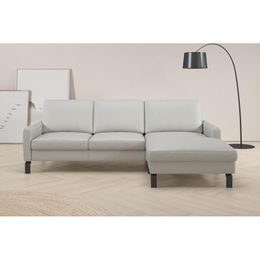 Home Affaire Ecksofa inkl. saugroboterfreundliche H&ouml;he & schmale Armlehnen grau 100% Polyester B/H/T: 244cm x 86cm x 164cm, Microfaser, Longchair 