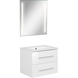 Fackelmann Waschtisch &raquo;Waschplatz-Set B.Clever&laquo; 3-teilig wei&szlig; wandh&auml;ngend eckig, B/H/T: 62,2cm x 48cm