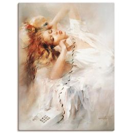 Artland Leinwandbild &raquo;Hoffnungsvoll&laquo; Frau 1 Stk. tlg. auf Holzrahmen gespannt beige Leinwand B/H/T: 60cm x 80cm, Leinwandbild Frau Hochformat, 1 Stk.