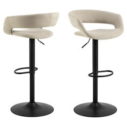 ACTONA GROUP Barhocker &raquo;Grace&laquo; Set, 2 stk, 2 Stk. tlg. Barhocker, Apia sand, Trompete Gestell, mit drehfunktion, 2 stk beige B/H/T: 54,5cm x 101cm x 
