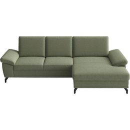 Sit & More sit&more Ecksofa &raquo;Chelsea L-Form, B: 264 cm, mit Armteil-& Sitztiefenverstellung&laquo; optional Schlaffunktion und Bettkasten gr&uuml;n 95% Polyester, 5% 