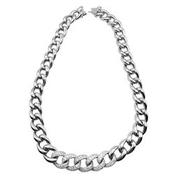 Firetti Damen Panzerkette &raquo;Schmuck Geschenk Silber 925 Halsschmuck Halskette&laquo; mit Zirkonia (synth.) silber Silber 925 (Sterlingsilber), L: 42 B: 