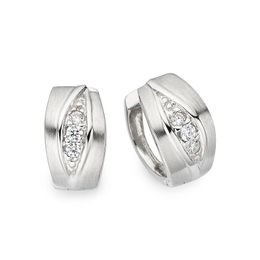 Firetti Damen Paar Creolen &raquo;Schmuck Geschenk Silber 925 Ohrschmuck Ohrringe&laquo; mit Zirkonia (synth.) silber 13mm, Silber 925 (Sterlingsilber)