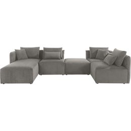 OTTO home Wohnlandschaft &raquo;N&ouml;re U-Form&laquo; 5 Teile, in vielen Bezugsqualit&auml;ten und Farben s. auch "N&ouml;re" grau 92% Polyester, 8% Polyamid B/H/T: 340cm x 