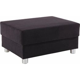Collection AB Hocker &raquo;Paris, B: 92 cm&laquo; mit Federkern schwarz Microfaser PRIMABELLE (100% Polyester) / Struktur (100% Polyester);Kunstleder SOFTLUX / 