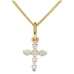 Firetti Damen Kettenanh&auml;nger &raquo;Schmuck Geschenk Gold 333 Halsschmuck Anh&auml;nger f&uuml;r Halskette Kreuz&laquo; mit Zirkonia (synth.) gold Gelbgold 333, 0,5 g