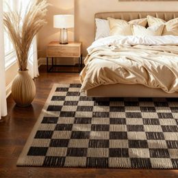 Hanse Home Teppich &raquo;Rex&laquo; rechteckig 7 mm H&ouml;he Jute, Handgemacht, Wohnzimmerteppich, Naturteppich, Wohnzimmer, L&auml;ufer schwarz Baumwolle, Jute B : 160cm