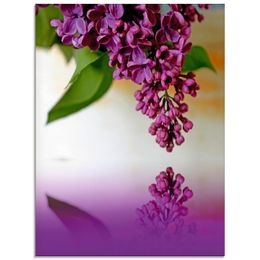 Artland Glasbild &raquo;Flieder&laquo; Blumen 1 Stk. tlg. in verschiedenen Gr&ouml;&szlig;en lila B/H/T: 45cm x 60cm, Glasbild Blumen Hochformat, 1 Stk.