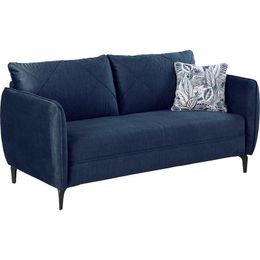 Jockenh&ouml;fer 2,5-Sitzer &raquo;Novara, B: 177 cm&laquo; mit attraktiver Steppung, Rauten-Biesenn&auml;hte & Zierkissen blau Korpus: 100% Polyester;Zierkissen: 100% Polyester B/H/T: