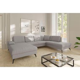 Sit & More sit&more Wohnlandschaft &raquo;Morris Jubi U-Form, B: 300 cm&laquo; mit Armteilfunktion & 1 Zierkissen, optional Schlaffunktion grau 95% Polyester, 5% Polyamid B/