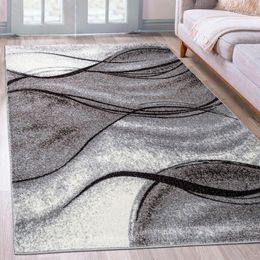 OTTO home Teppich &raquo;Tritom&laquo; rechteckig 9 mm H&ouml;he mit besonders weichem Flor, Kurzflor, modernes Wellen Muster grau Kunstfaser B : 240cm 1 Stk., 9mm, L: