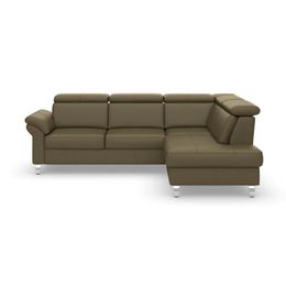 Sit & More sit&more Ecksofa &raquo;Arngast L-Form&laquo; inklusive Kopfteilverstellung und Federkern gr&uuml;n B/H/T: 245cm x 84cm x 194cm, NaturLEDER , Ottomane rechts,mit 