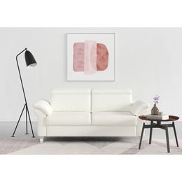 Sit & More sit&more 2,5-Sitzer &raquo;Arngast&laquo; inklusive Federkern und Kopfteilverstellung wei&szlig; B/H/T: 186cm x 84cm x 93cm, NaturLEDER , R&uuml;cken Spannstoff