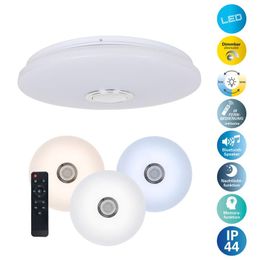 N&auml;ve n&auml;ve LED Deckenleuchte &raquo;Norderney&laquo; LED-Modul 1 Stk. warmwei&szlig; - kaltwei&szlig; Naturger&auml;usche, Bluetooth Speaker, CCT, Memory, Nachtlicht, dimmbar 1, &Oslash; 38cm 