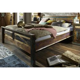 Sit Massivholzbett &raquo;RIVERBOAT aus Altholz im Vintage- & Shabby-Chic-Look&laquo; Aus recyceltem Altholz &ndash; jedes Bett ein charaktervolles Unikat bunt 