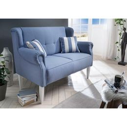 Home Affaire K&uuml;chensofa &raquo;Moro Couch mit Federkern, bequem&laquo; inkl. 2 Stk. Zierkissen gestreift, verschiedenen Stoffe und Farben blau 60% Polyester, 40% 