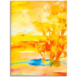 Artland Leinwandbild &raquo;Tagtraum&laquo; Gegenstandslos 1 Stk. tlg. auf Holzrahmen gespannt gelb Leinwand B/H/T: 30cm x 40cm, Leinwandbild Gegenstandslos Hochformat, 1
