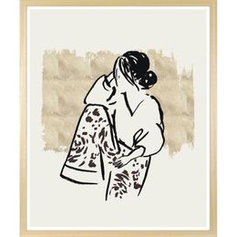 s.Oliver Bild mit Rahmen &raquo;Lazy Girl&laquo; Abstrakt Bilder von Frauen Frau Kunst Menschen Mode Modebilder Modern Person Personen 1 Stk. tlg. HD Premium 