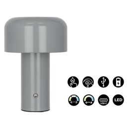 OTTO home LED Tischleuchte &raquo;Ronno&laquo; LED-Modul 1 Stk. warmwei&szlig; - kaltwei&szlig; USB-C, Akku, Typ-C-Ladekabel, CCT, Tischlampe kabellos, Akkulampe grau 1, &Oslash; 