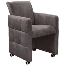exxpo - sofa fashion Esszimmersessel &raquo;Barista, Loungesessel auf Rollen mit hoher Bodenfreiheit&laquo; Barista Clubsessel auf Rollen mit schmalen Armlehnen, 