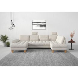 Sit & More sit&more Wohnlandschaft &raquo;Westham U-Form&laquo; wahlweise mit Schlaffunktion, Bettkasten, Sitztiefenverstellung beige 90% Polyester 10%Polyamid B/H/T: 338cm 
