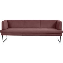 K+w Komfort & Wohnen K+W Komfort & Wohnen Polsterbank &raquo;Cube&laquo; Hammerkissenoptik, 2 Breiten, Metallkufe schwarz rot B/H/T: 229cm x 82cm x 67cm, Leder CLOUD