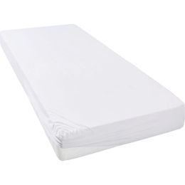 OTTO home Spannbettlaken &raquo;SOUCY aus Baumwolle mit Elasthan, 160 g/m&sup2;&laquo; Premium Bettlaken f&uuml;r Matratzen bis 30 cm H&ouml;he, optimale Passform wei&szlig; Jersey-