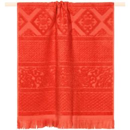 Pad Strandtuch &raquo;HARLEM, 100x180 cm&laquo; hochwertige Jacquard-Webung, besonders weicher Griff, mit Fransen orange Frottee, Frottee B/L: 100cmx180cm, 1 Stk.