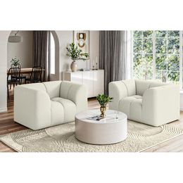 OTTO home Sessel &raquo;TUURE Verl&auml;ssliche Qualit&auml;t, moderne Steppung, Breite 134cm&laquo; Bubble Optik, hoher Sitzkomfort, Wellenunterfederung beige 100% 