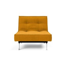 INNOVATION LIVING Sessel &raquo;Splitback&laquo; mit chromgl&auml;nzenden Beinen, in skandinavischen Design orange 100% Polyester Webstoff, 90x115, B/H/T: 90cm x 79cm 