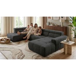 OTTO home Wohnlandschaft &raquo;Ballerup 359 x 228 cm, auch mit verstellbarer Sitztiefe&laquo; Kopfteile & Sitztiefe verstellbar, Pet Friendly Bezug, U-Form grau 