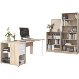 Parisot B&uuml;rom&ouml;bel-Set &raquo;Start Up&laquo; Set, 3-tlg., 3 tlg. Gesamtarbeitsfl&auml;che 189 x 80 cm Holzwerkstoff Japanische Eiche Holzwerkstoff