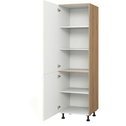 KOCHSTATION Vorratsschrank &raquo;KS-Trea SV60-195&laquo; H&ouml;he 195 cm, Breite 60 cm wei&szlig; eiche astig, B/H/T: 60cm x 195cm x 56cm, T&uuml;ren: 1 Stk. T&uuml;ranschlag links