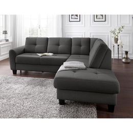 Sit & More sit&more Ecksofa &raquo;Varese L-Form&laquo; mit Federkern, wahlweise mit Schlaffunktion und Stauraum grau Luxus-Microfaser (100% Polyester)IStruktur fein (100% 