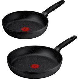 Tefal Pfannen-Set &raquo;Excell'Cook&laquo; Aluminium Set, je 1 Pfanne 24/28 cm, 2 tlg. leistungsstarke Antihaftbeschichtung, Induktion, metallspatelsicher schwarz 