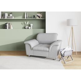 DOMO collection Sessel &raquo;FRANZI zeitlos & elegant, moderne Sitzheftung&laquo; mit Kopfteilverstellung, bequeme Armlehnen, chromfarbene F&uuml;&szlig;e silber 100% 