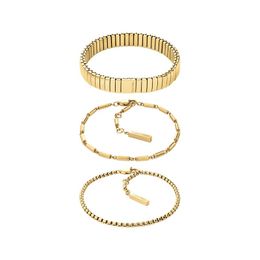 Calvin Klein Damen Armketten Set &raquo;CK STACKED&laquo; gold 17cm, Edelstahl
