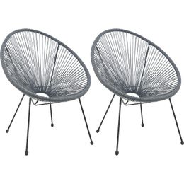 M&ouml;bilia Stuhl (Set) 2 Stk.runde Sitzschale im 2er-Set grau Kunststoff, Metall B/H/T: 73cm x 88cm x 73cm, 2 Stk.