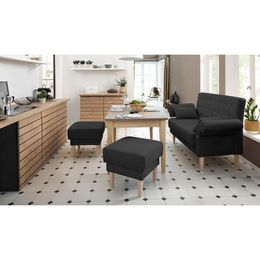 Home Affaire Hocker &raquo;Scalea&laquo; mit Federkern-Polsterung schwarz Microfaser in Antiklederoptik (92% Polyester, 8% Polyamid);Struktur fein (100% Polyester