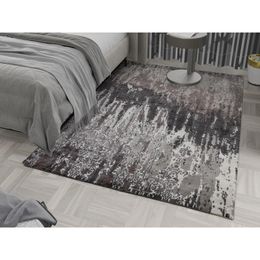 OCI DIE TEPPICHMARKE Teppich &raquo;PALACE KOSELI&laquo; rechteckig 12 mm H&ouml;he handgekn&uuml;pfter echter original Nepal Design Teppich, Kurzflor, dezent grau 