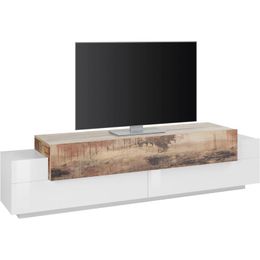 Home Affaire Lowboard &raquo;Coro,Lowboard,TV-Kommode,TV-M&ouml;bel,TV-Bank&laquo; mit 3 Klappen davon 2 mit Push-to-Open Funktion Breite 200 cm wei&szlig; B/H/T: 200cm x 