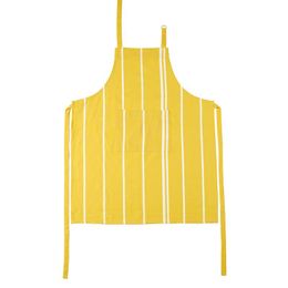 stuco Kochsch&uuml;rze &raquo;Streifen&laquo; 1 Stk. mit Tasche und jacquardartiger Streifenwebung gelb Baumwolle B/L: 80cm x 85cm