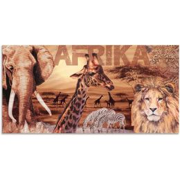 Artland Wandbild &raquo;Afrika&laquo; Wildtiere 1 Stk. tlg. als Alubild, Leinwandbild, Poster in verschied. Gr&ouml;&szlig;en braun B/H/T: 100cm x 50cm, Alu-Dibond-Druck Wildtiere, 