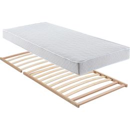 Westfalia Schlafkomfort Polsterbett mit Bettkasten grau Bezug Bett: Mikrofaser (100% Polyester);Bonnell-Federkernmatratze: Mischgewebe (51% Polyprophlen, 39% Polyester, 10% 
