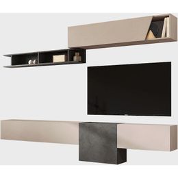 Home Affaire Wohnwand &raquo;Infinity, 5tlg. Breite 262 cm, moderne Mediawand&laquo; 5 Stk. tlg. grau B/H/T: 262cmcm x 202cmcm x 30cmcm