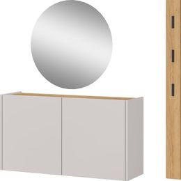 Germania Garderoben-Set &raquo;GW-Libbiano&laquo; 3 Stk. tlg. beige Spanplatte B/H/T: 123cmcm x 200cmcm x 29cmcm, Schuhschrank 52cm hoch