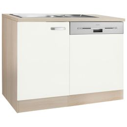 Optifit Sp&uuml;lenschrank &raquo;Faro&laquo;, mit T&uuml;r/Sockel f&uuml;r Geschirrsp&uuml;ler wei&szlig; akaziefarben, B/H/T: 110cm x 84,8cm x 60cm, T&uuml;ren: 1 Stk.