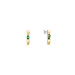 Lacoste Damen Paar Ohrstecker &raquo;CROCODELLE&laquo; mit Glasstein gr&uuml;n Edelstahl