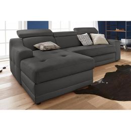 exxpo - sofa fashion Ecksofa &raquo;Lotos, bequem und funktionell, Federkern, Breite 242cm, L-Form&laquo; mit Kopf- bzw. R&uuml;ckenverstellung, wahlweise mit 